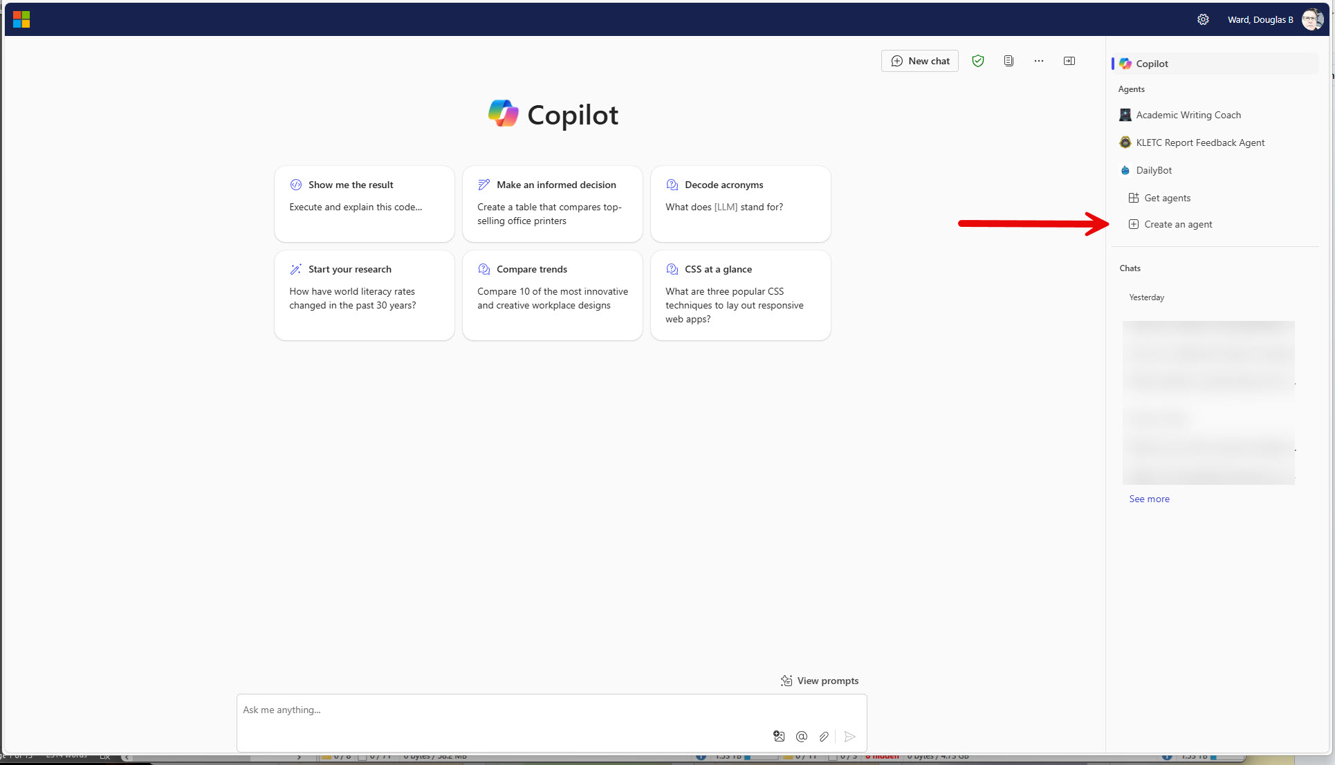 How to create a Copilot agent | Center for Teaching Excellence